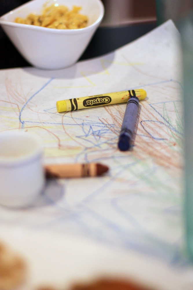 Crayons-at-restaurant-table - Everyday Reading