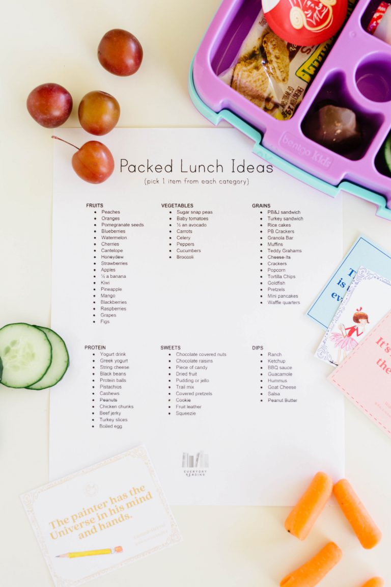 70+ Easy Lunch Ideas for Kids (+ a printable list!) - Everyday Reading
