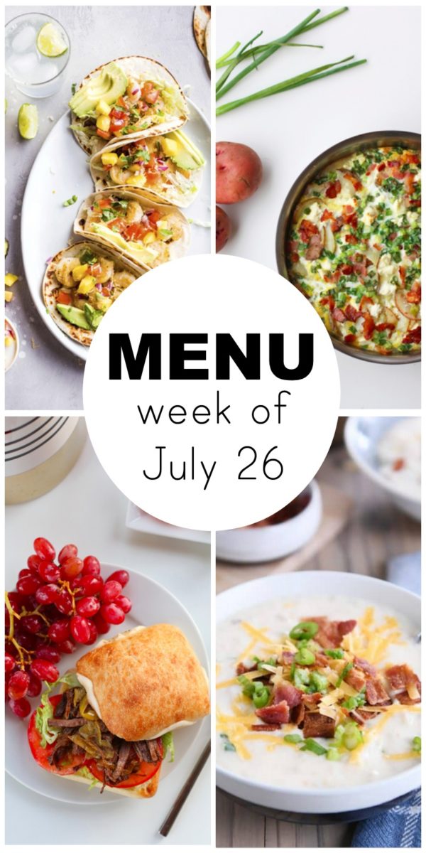 Weekly Dinner Menu - Everyday Reading