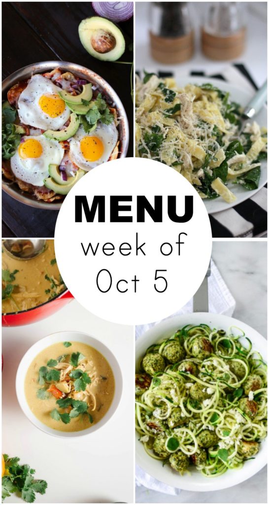 Dinner Menu for the First Week of Oct - Everyday Reading