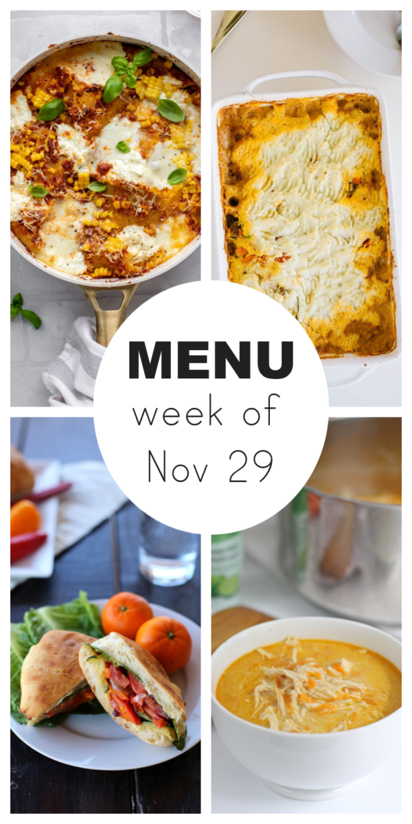 Menu for Week of Nov 29 - Everyday Reading