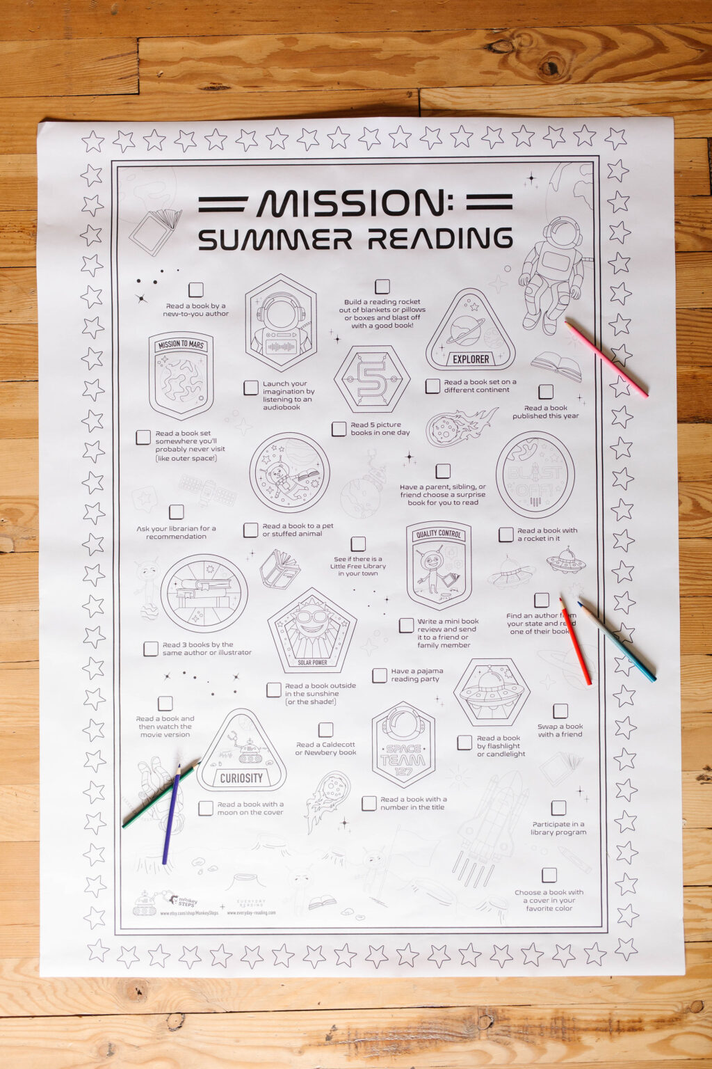 Space Summer Reading Calendar - Everyday Reading