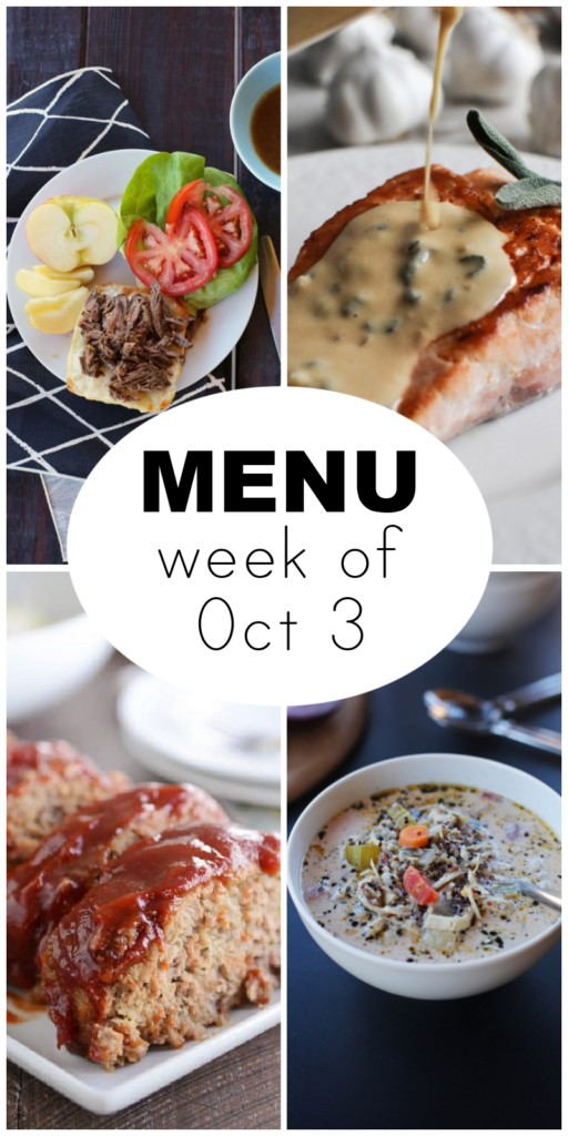 Weekly Menu for October - Everyday Reading
