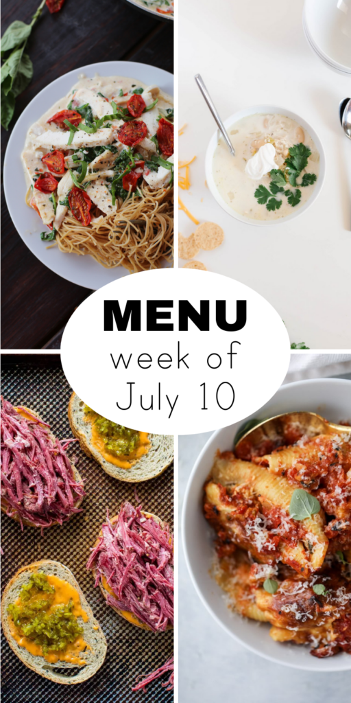 Weekly Menu for July - Everyday Reading