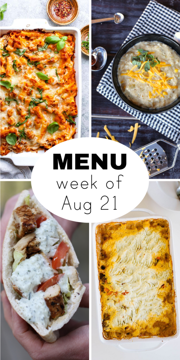 A Weekly August Dinner Menu - Everyday Reading