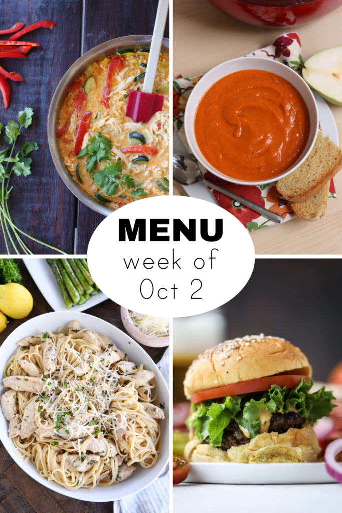 First Week of October Dinner Menu - Everyday Reading