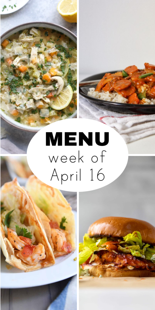 Dinner Menu for the Middle of April - Everyday Reading