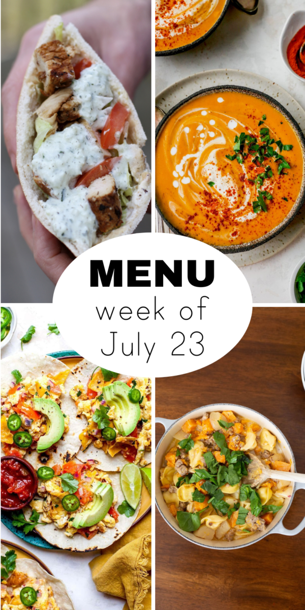 Dinner Menu for the First Week of August - Everyday Reading