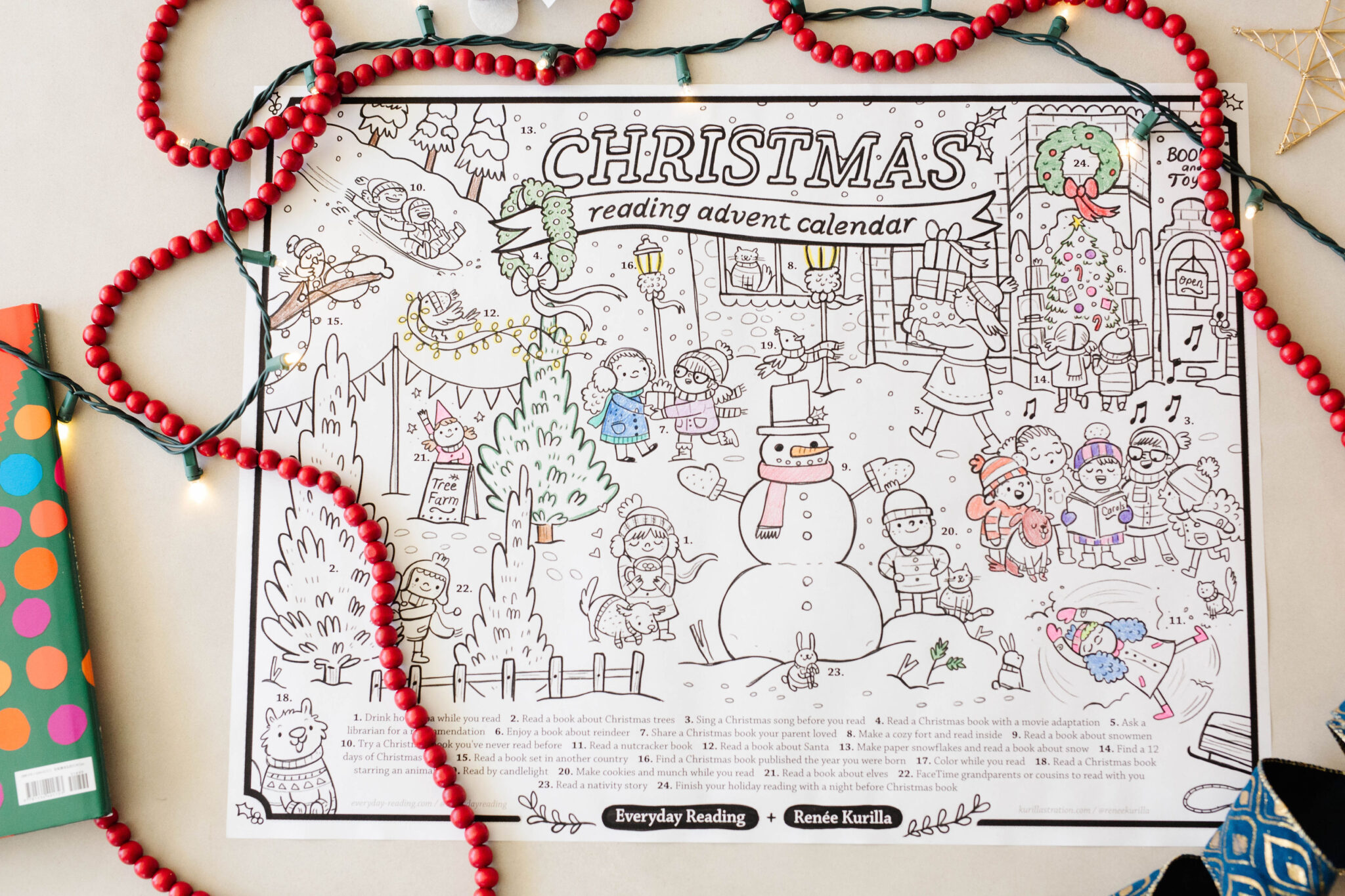 A Christmas Coloring Page Calendar - Everyday Reading