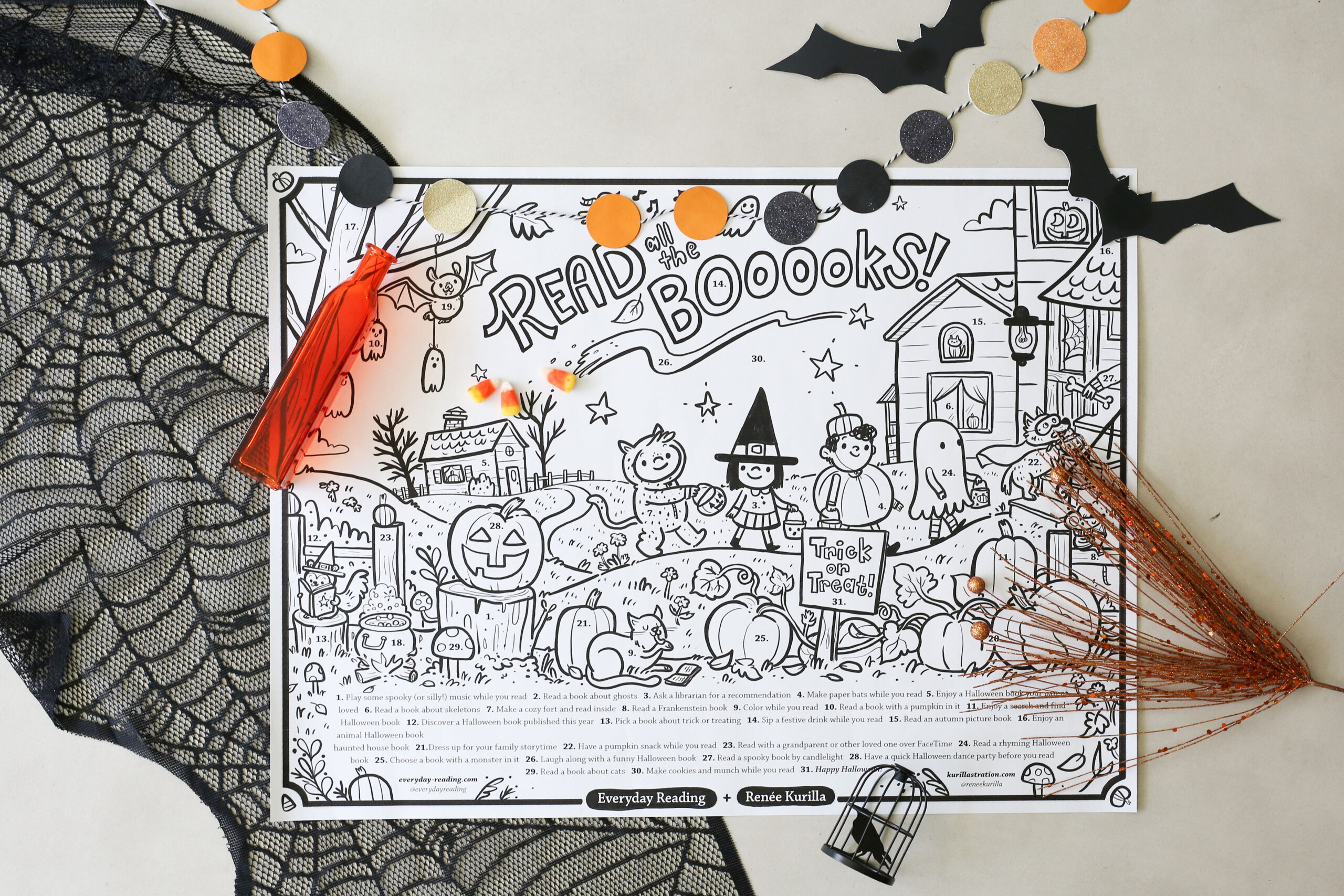 A FREE Halloween Coloring Sheet Calendar - Everyday Reading