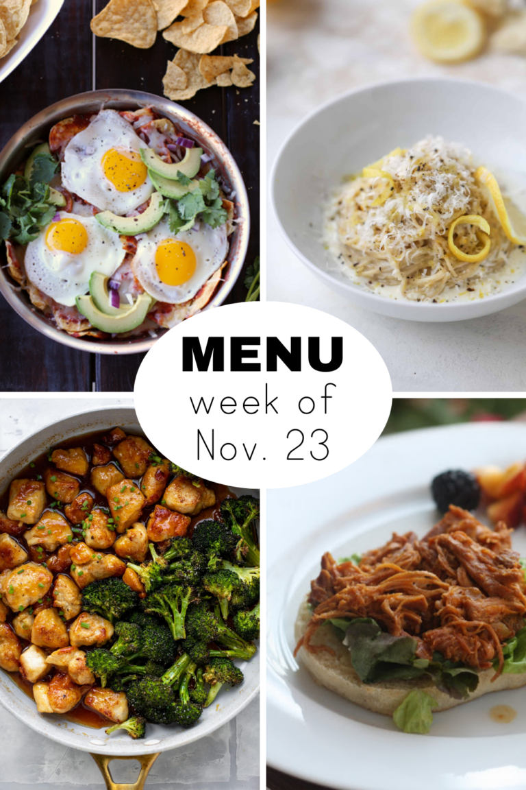 A Dinner Menu for Thanksgiving Week in November - Everyday Reading