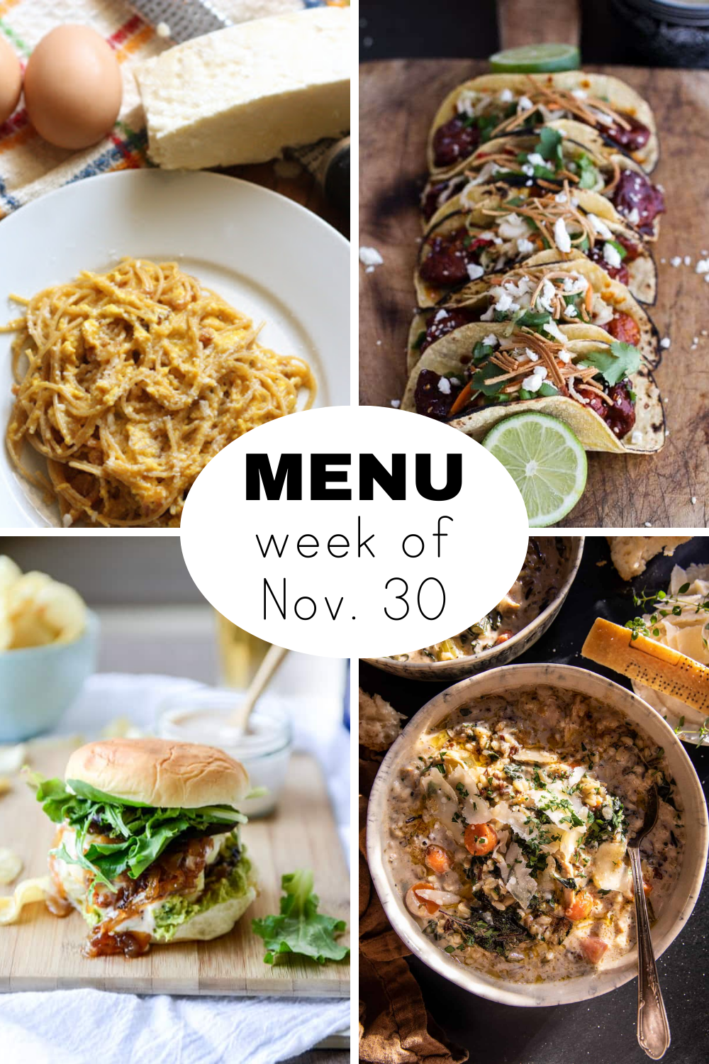 A Weekly Dinner Menu to Begin December (+snacks) - Everyday Reading