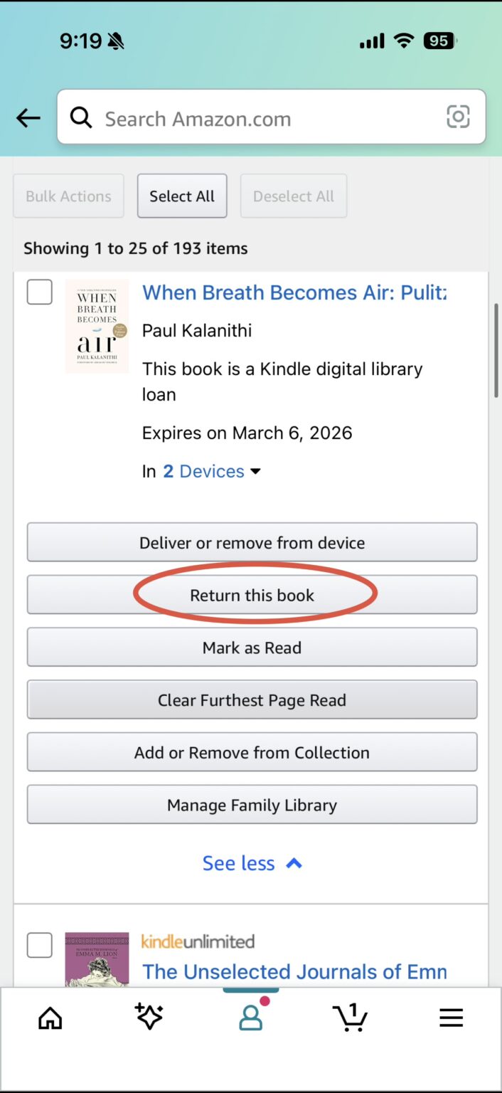 How to Return a Kindle Book to Your Library - Everyday Reading